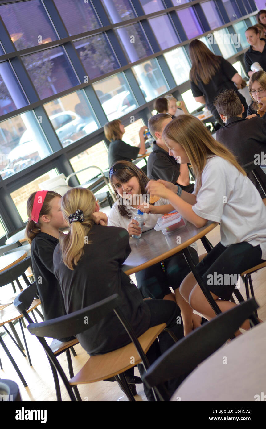 School refectory room at lunchtime. England. UK Stock Photo - Alamy