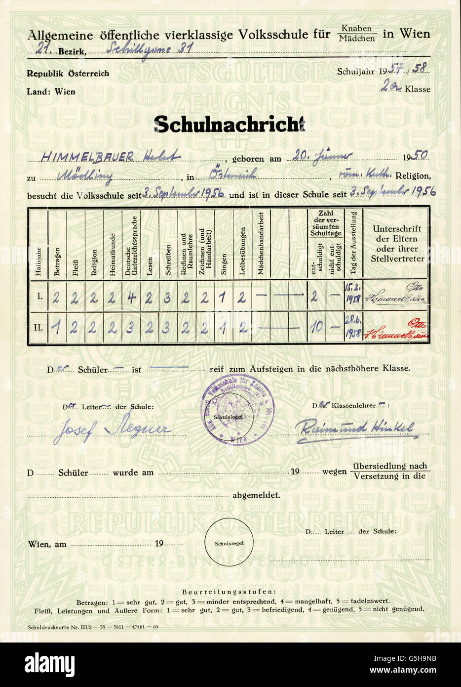 pedagogy,documents / certificates / reports,school report for Herbert ...