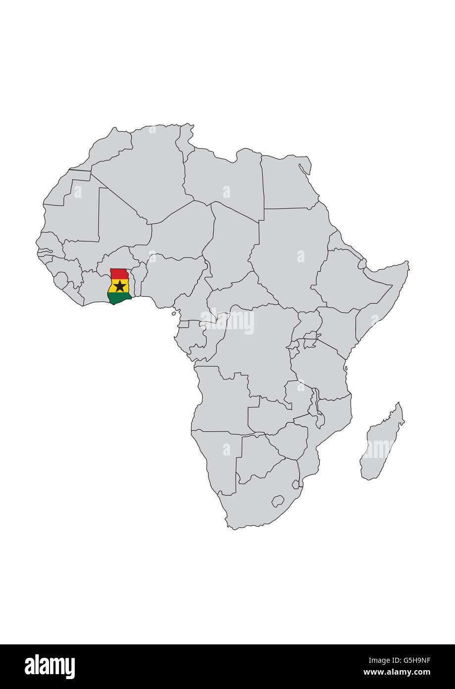 Ghana map vector hi-res stock photography and images - Alamy