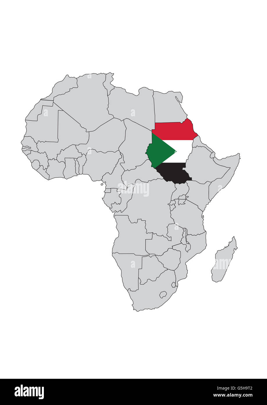 Sudan flag map hi-res stock photography and images - Alamy