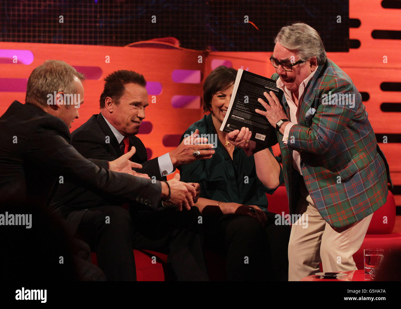 Host Graham Norton (left) with guests (left to right) Arnold ...