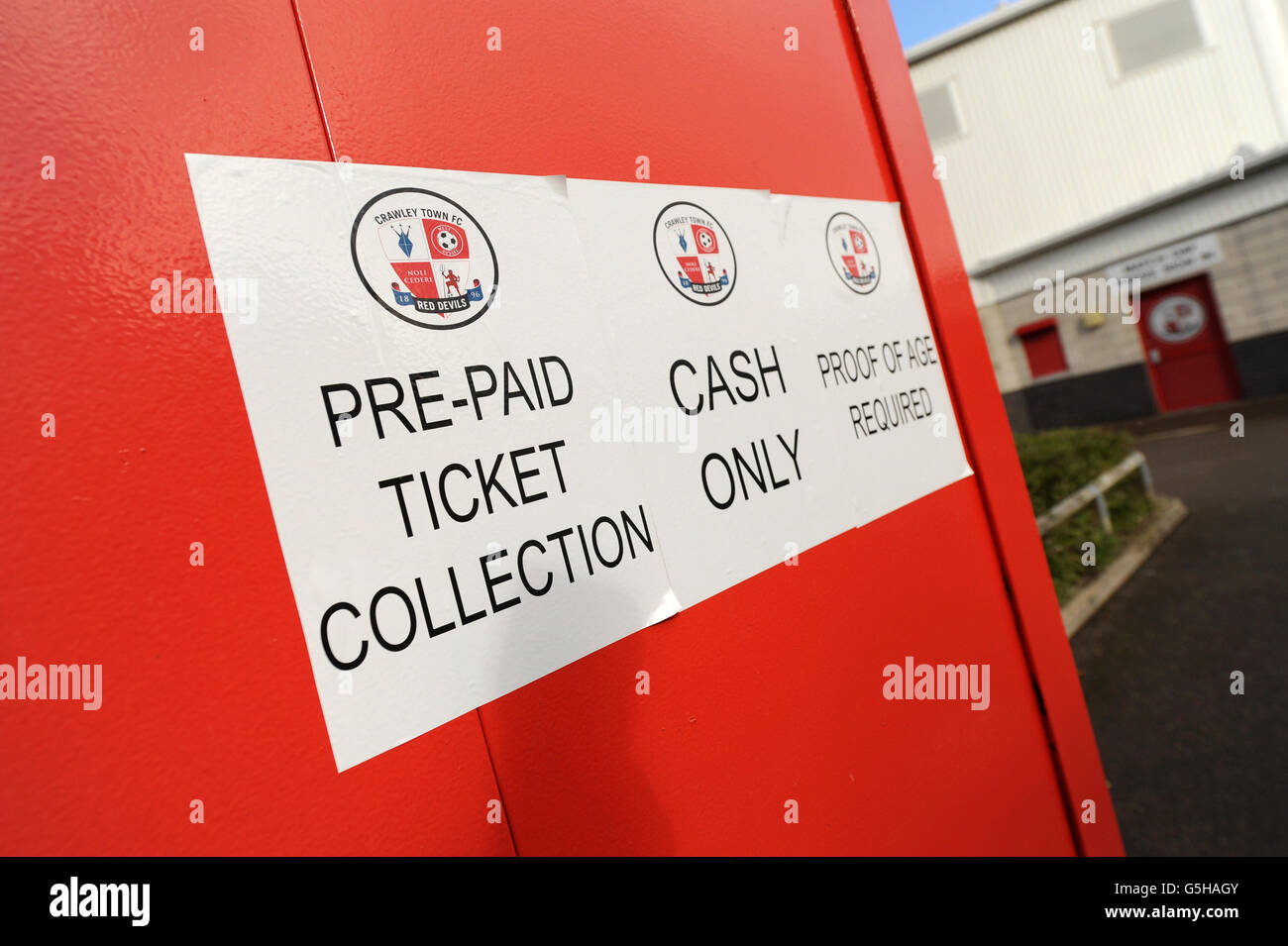 Ticket signage broadfield stadium hi-res stock photography and images ...