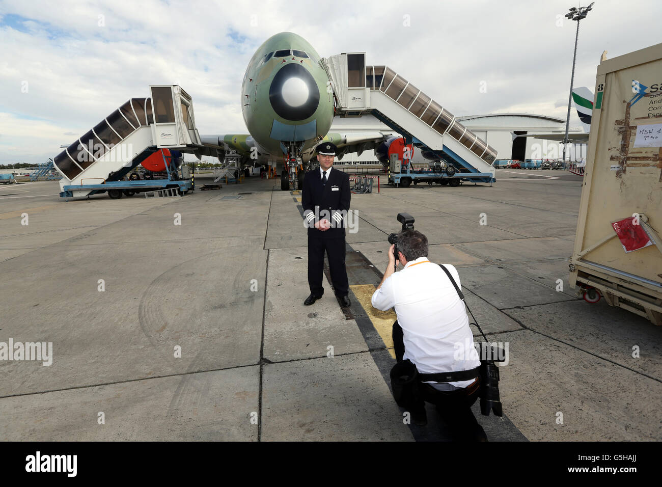 British Airways A380 Captain James Basnett in front of the airlines ...