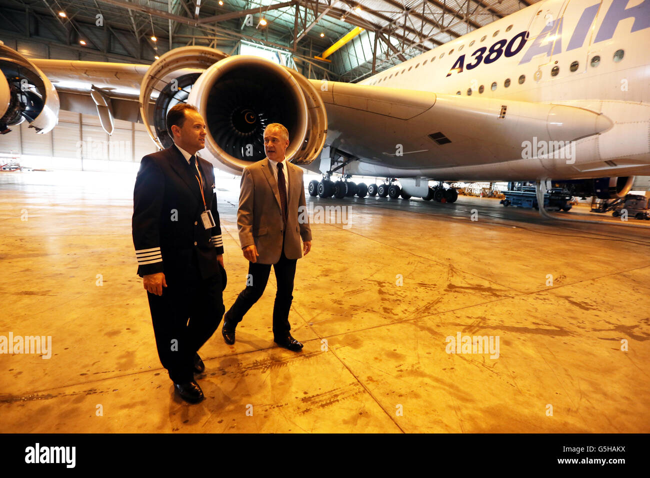 British Airways A380 Captain James Basnett (left) with Frank Chapman ...