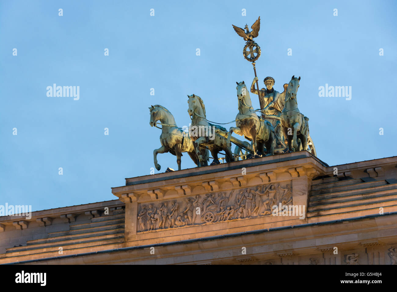 Brandenburg Gate or Tor, 18th century neoclassical monument in Berlin ...