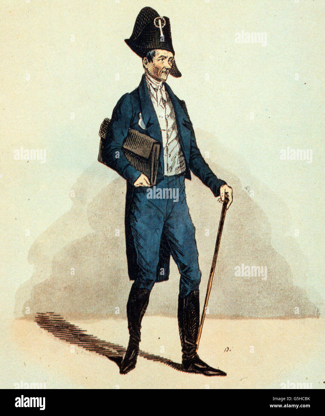 police, police and court usher, court usher, after drawing by Franz ...