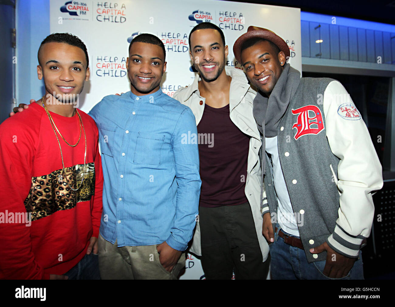 Boy band JLS (from left to right) Aston Merrygold, Jonathan "JB" Gill ...