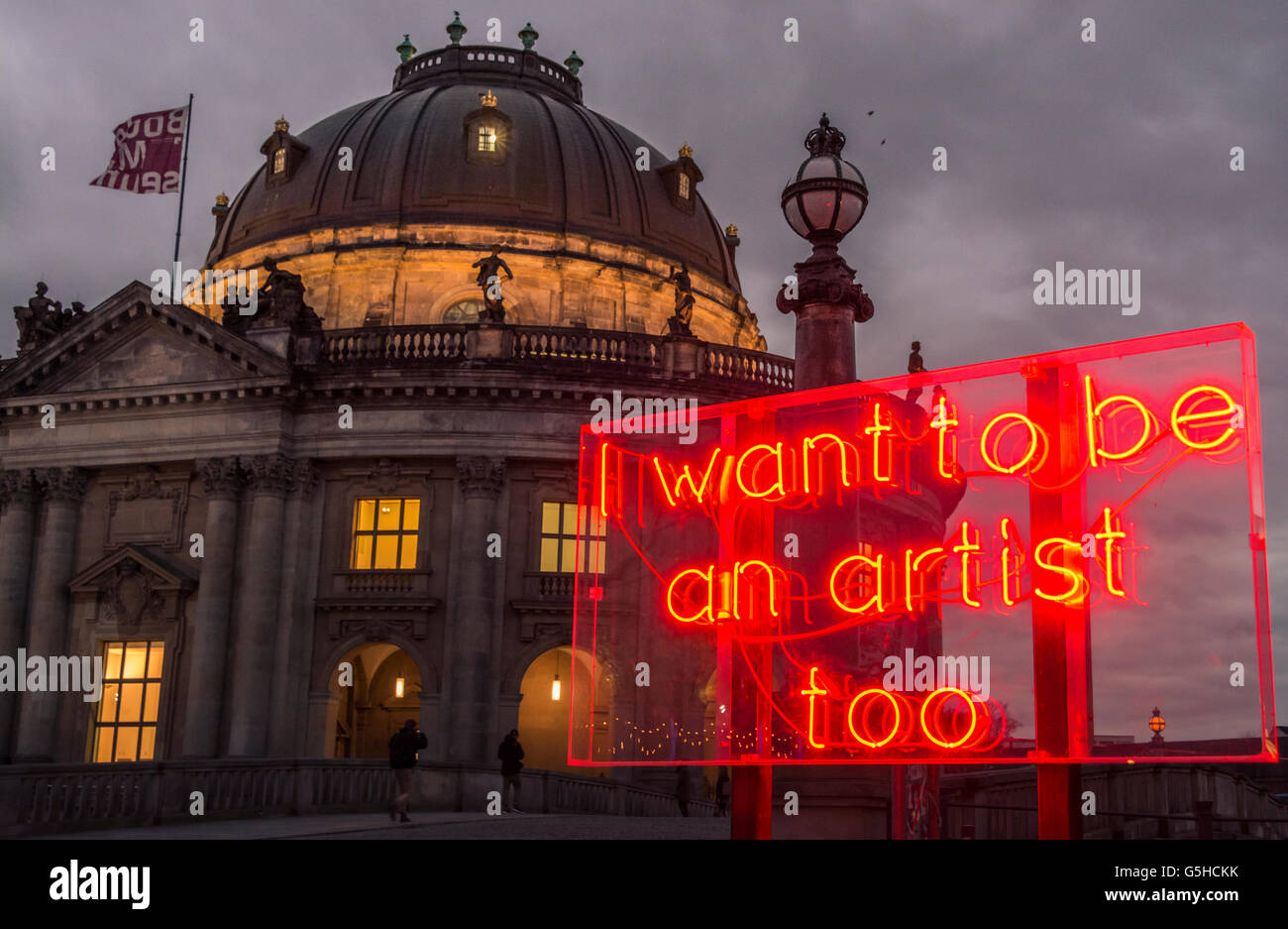 Modern Art sign outside the Bode Museum, Berlin, Germany Stock Photo ...