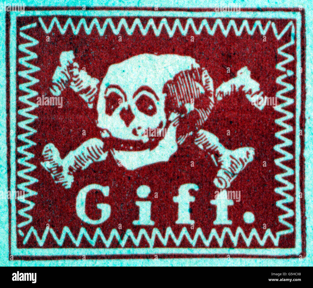 medicine, poison, pharmacy, symbol "Gift" (Poison), label, circa 1910 ...