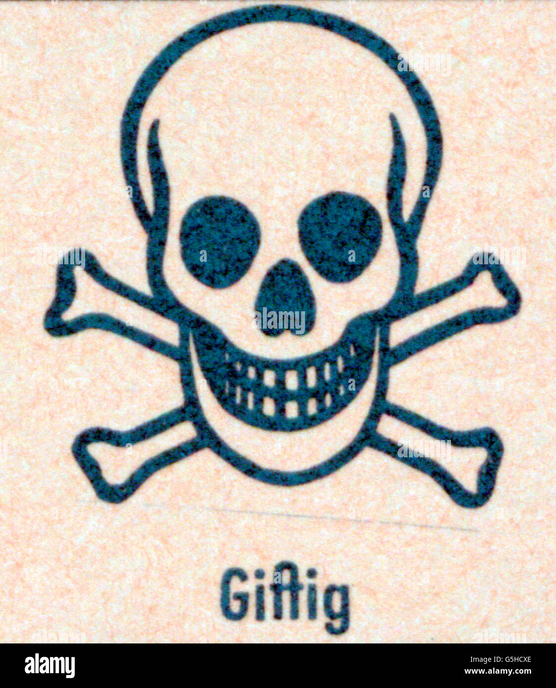 medicine, poison, pharmacy, symbol "Giftig" (Poisonous), label, circa ...