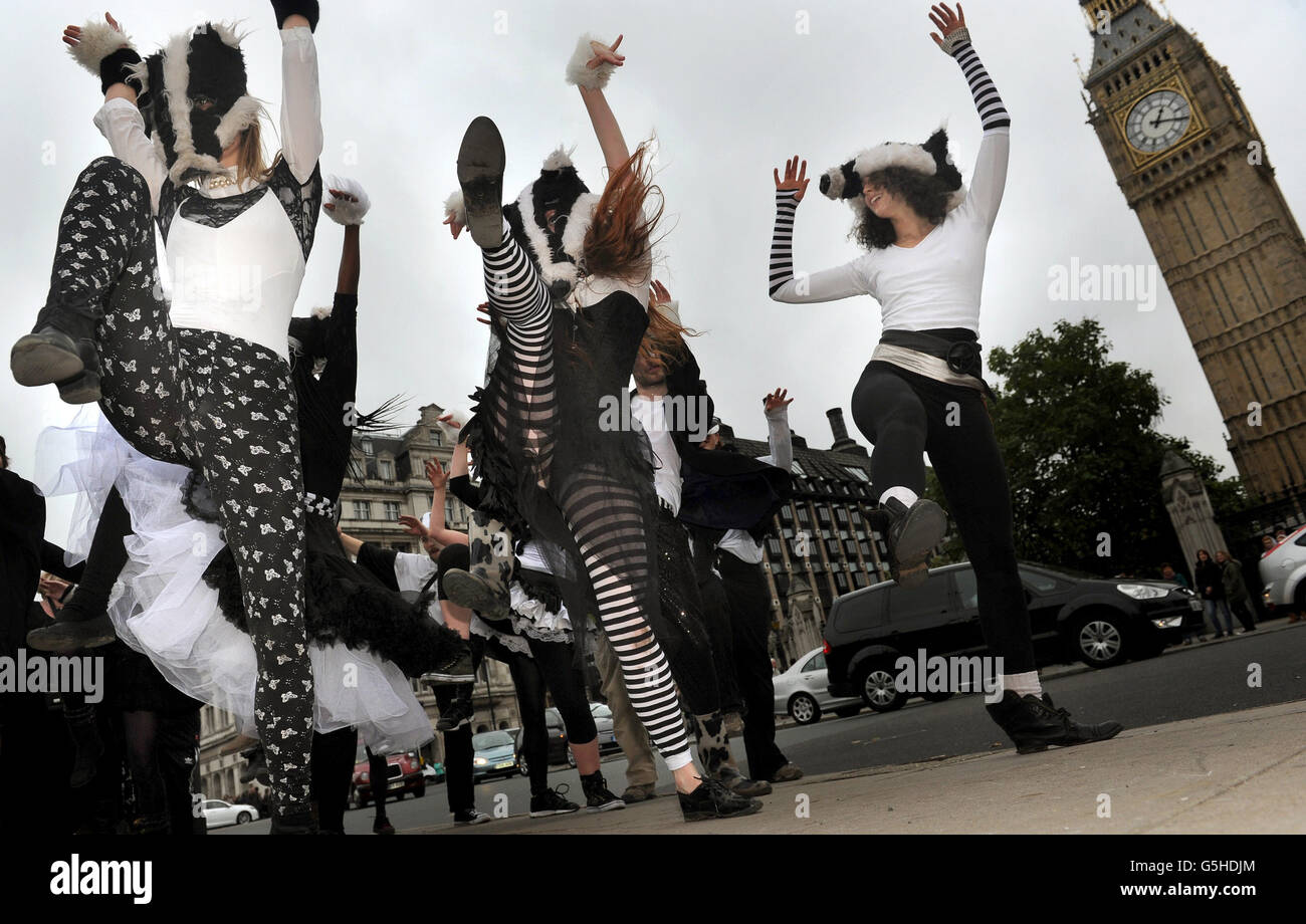 Dance group Artful Badger (left to right) Catherine Bell, Emma Fisher ...