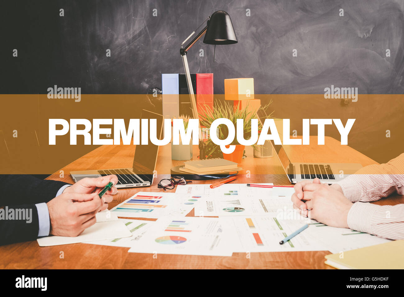 Two Businessman Premium Quality working in an office Stock Photo - Alamy