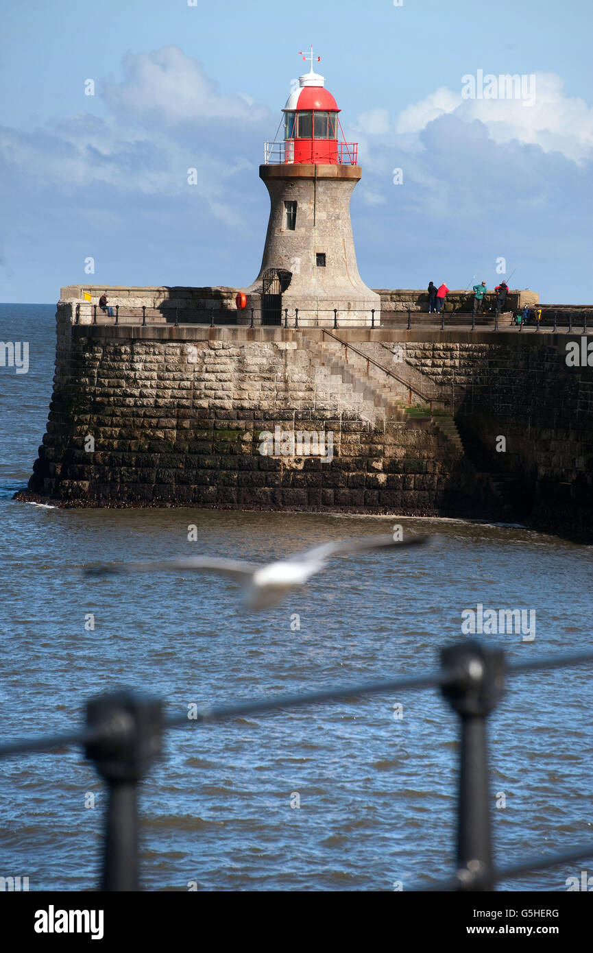 South Shields Lighthouse, River Tyne, South Pier Stock Photo - Alamy