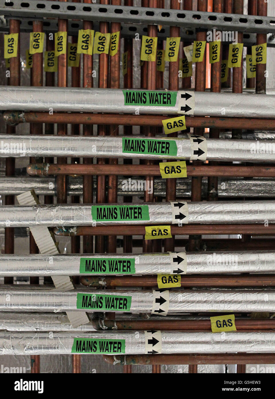 Gas and water pipe stock Stock Photo - Alamy