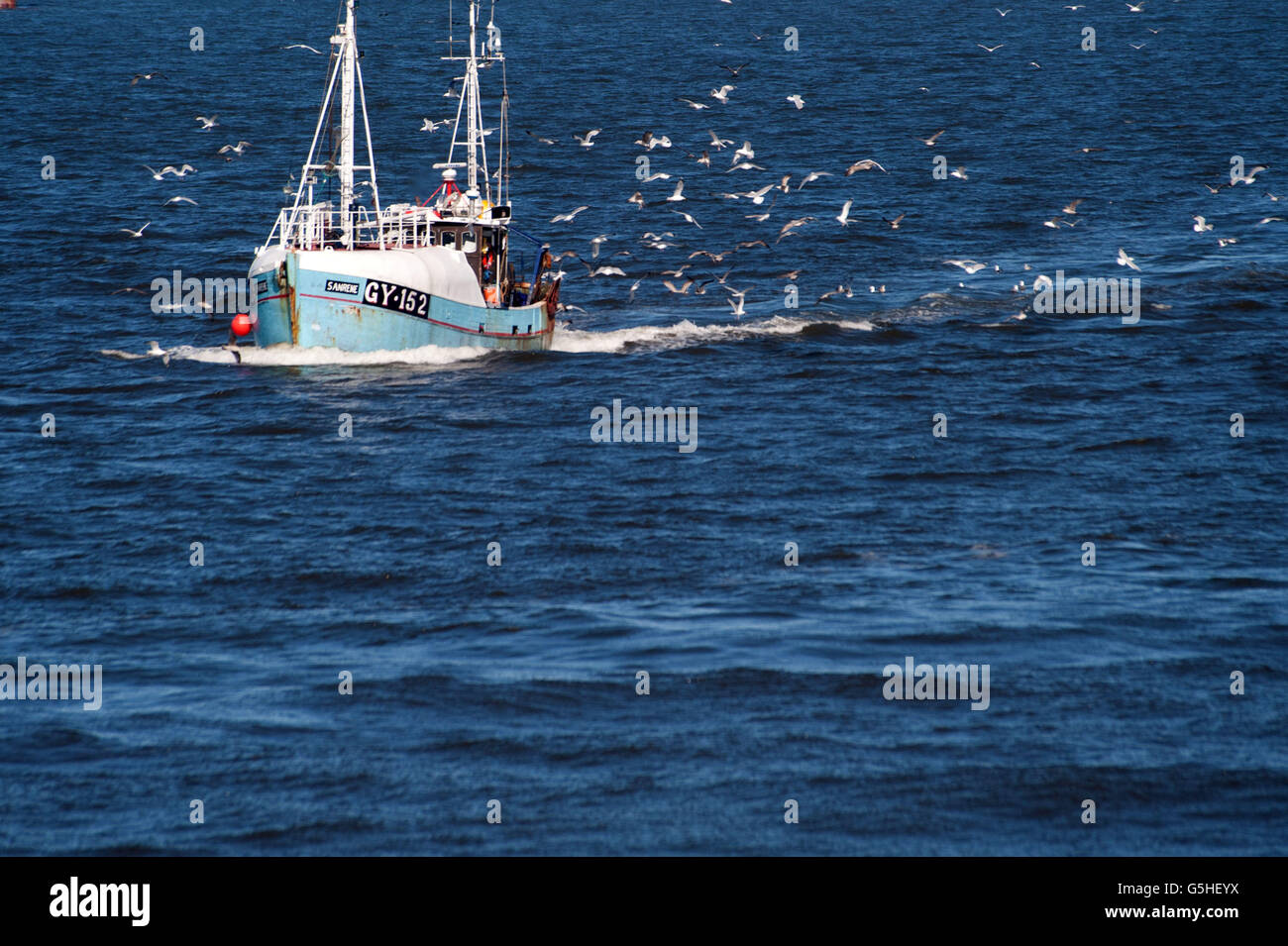 Trawler entering the River Tyne Stock Photo - Alamy