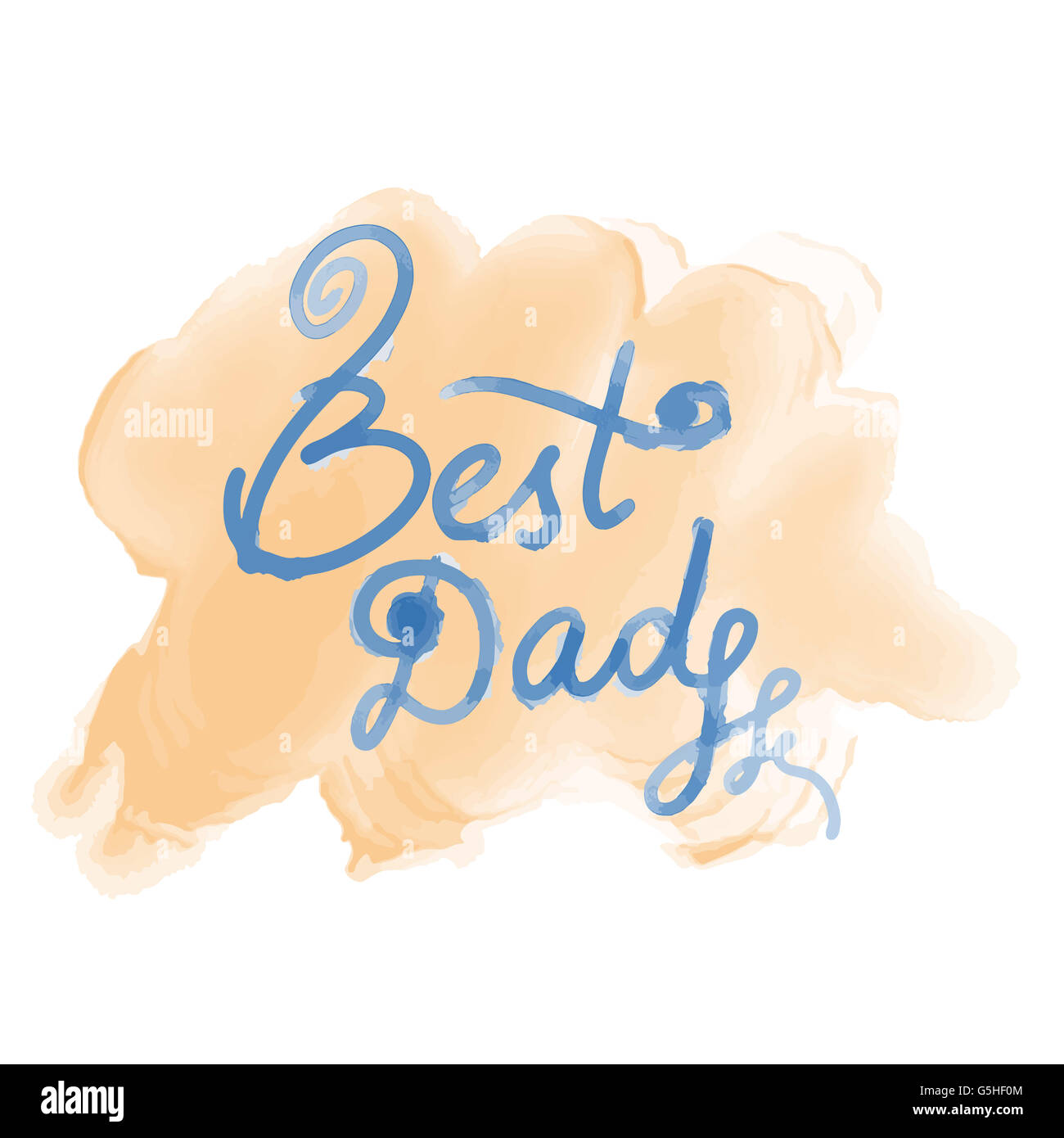 Best Dad lettering greeting card. Fathers day watercolor hand drawn ...