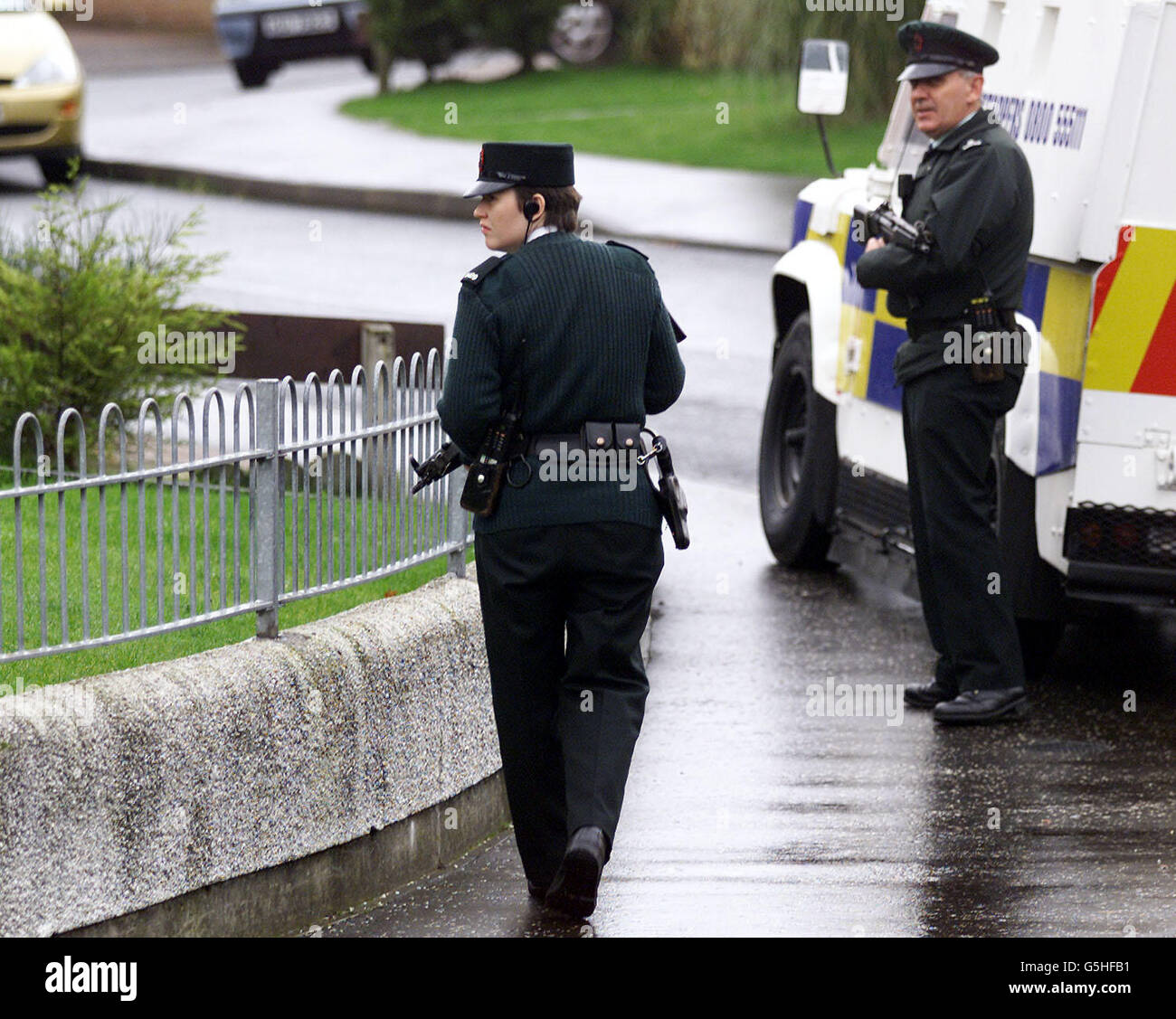 Police officers at the scene of a shooting in Strabane Co Londonderry ...