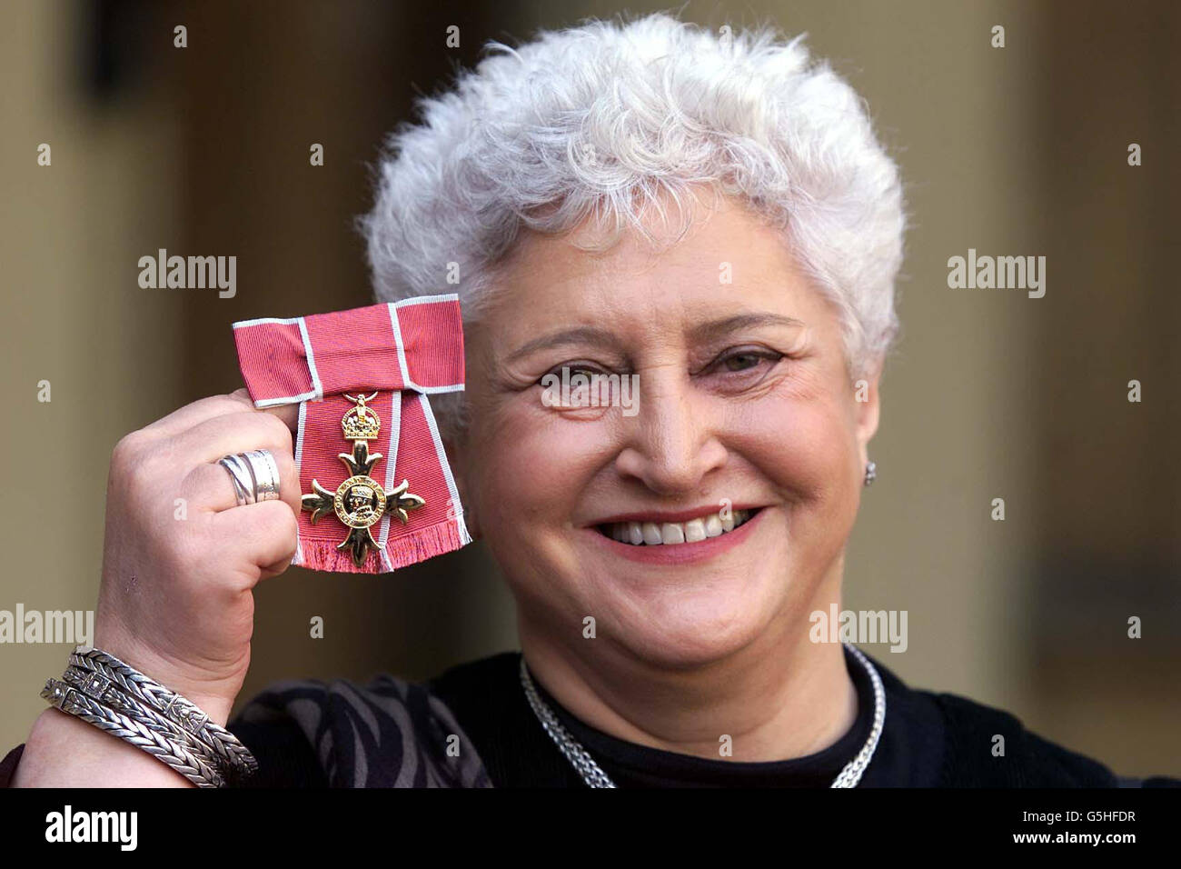 Film executive Marion Rosenberg after receiving her OBE from the Queen ...