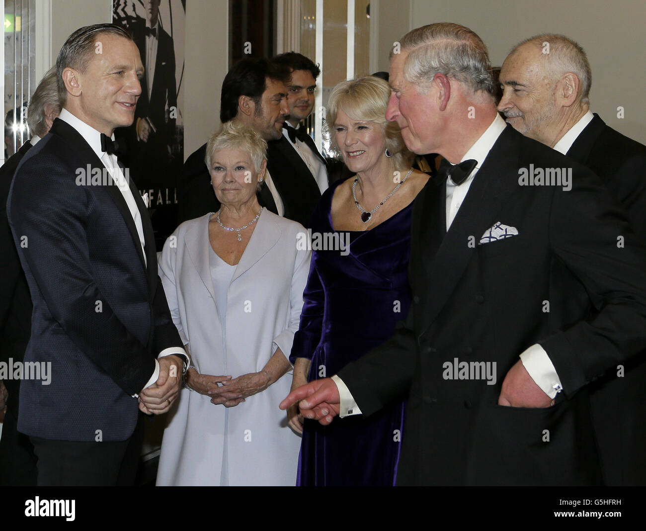 The Prince of Wales and The Duchess of Cornwall meet James Bond actor ...