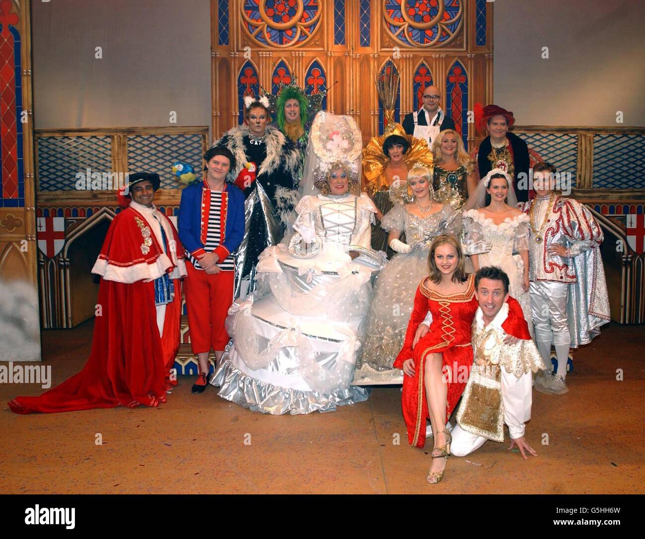 The cast of ITV's pantomime Dick Whittington during a photocall at the ...