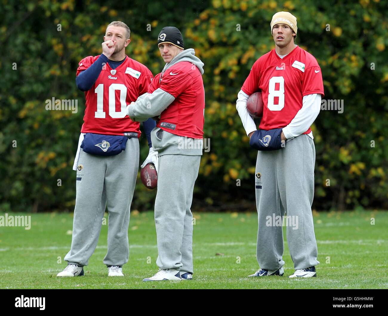Austin davis sam bradford training session grove hotel hi-res stock ...
