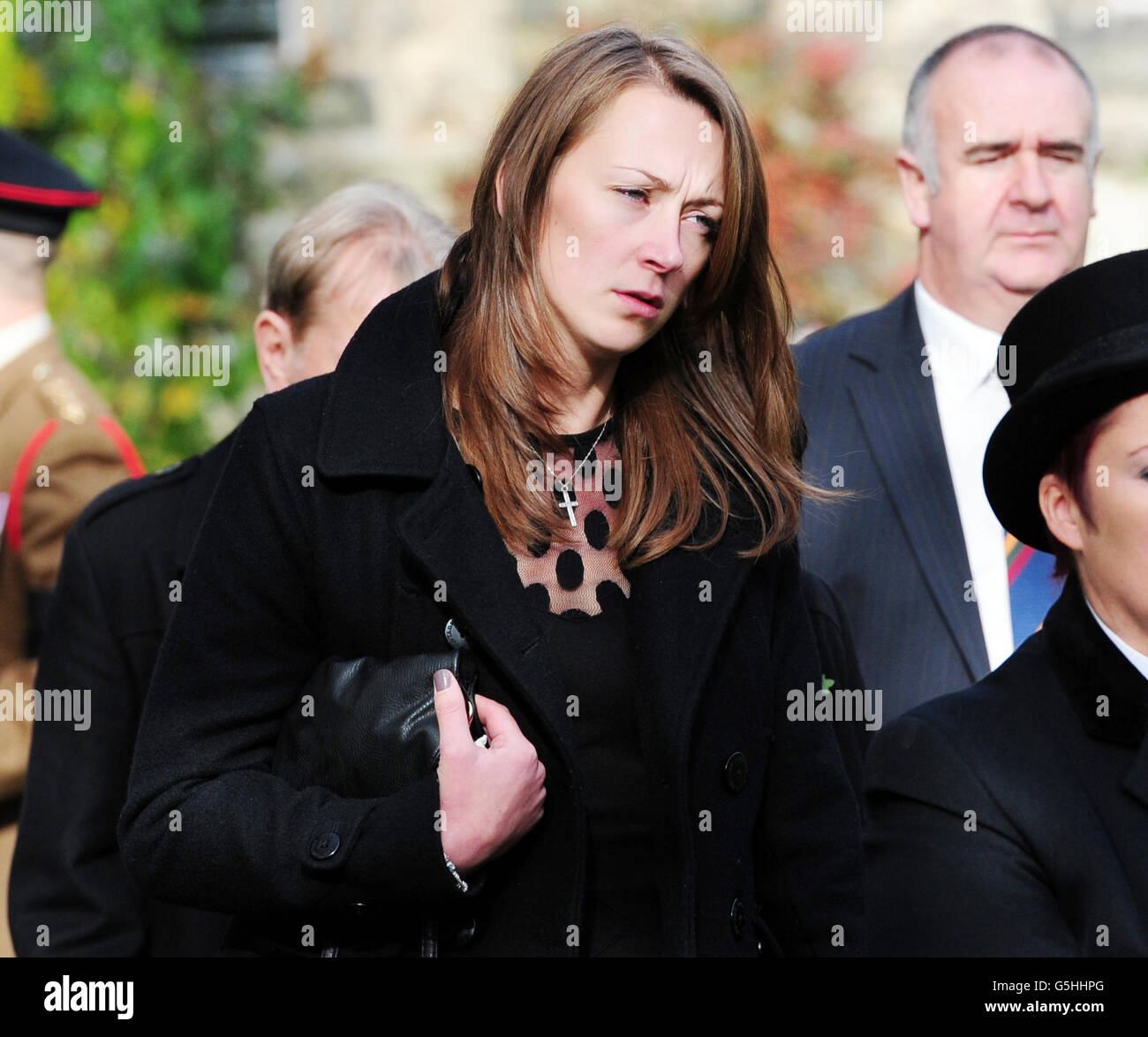 Louise Thursby, wife of Sergeant Gareth Thursby, leaves after his ...