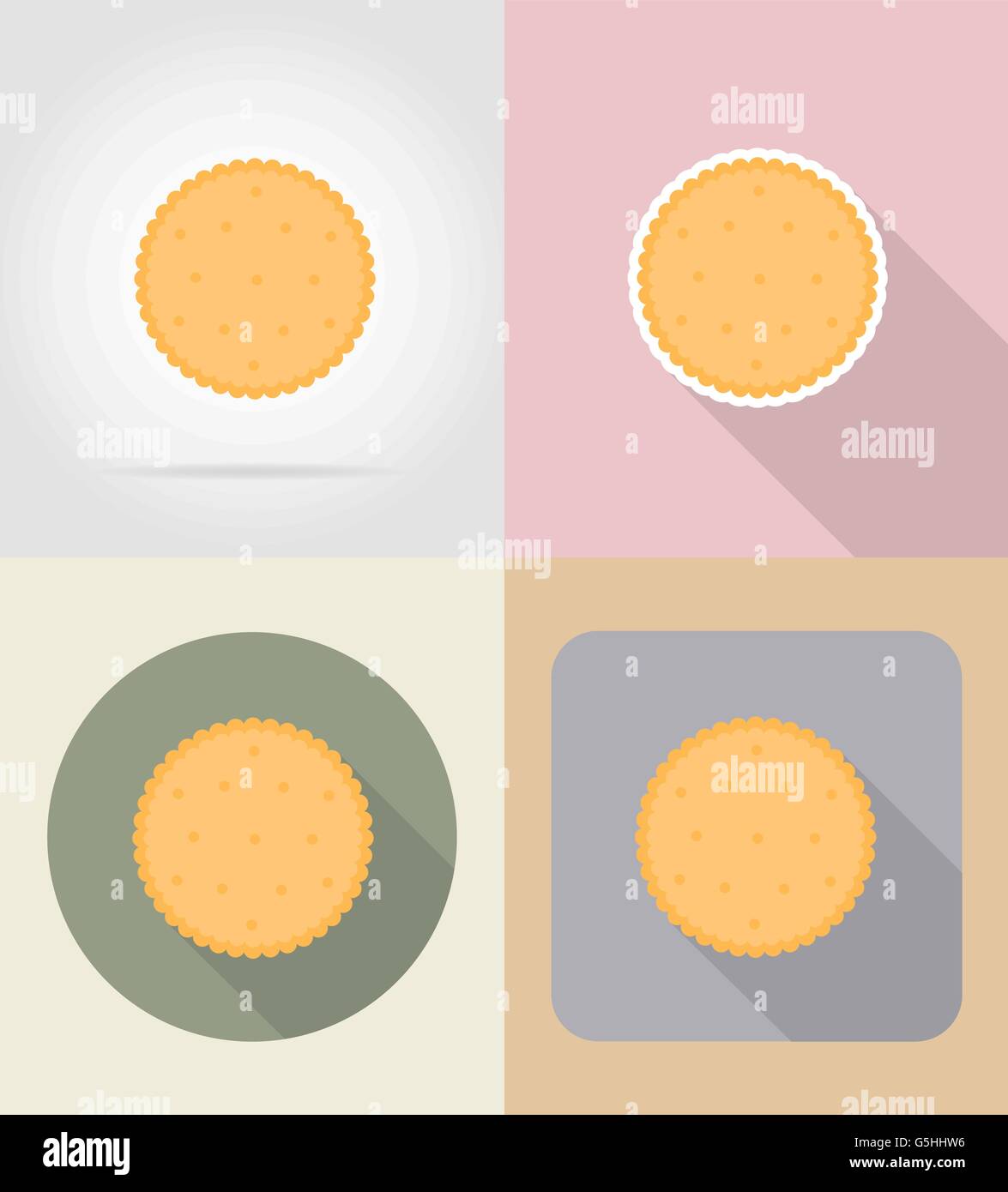cookie biscuit food and objects flat icons vector illustration isolated ...