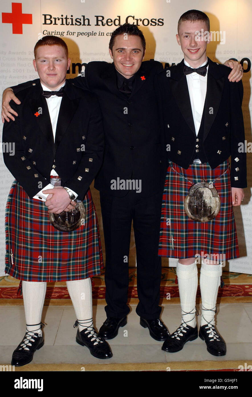 With actor alex ferns centre and friend steven portman hi-res stock ...