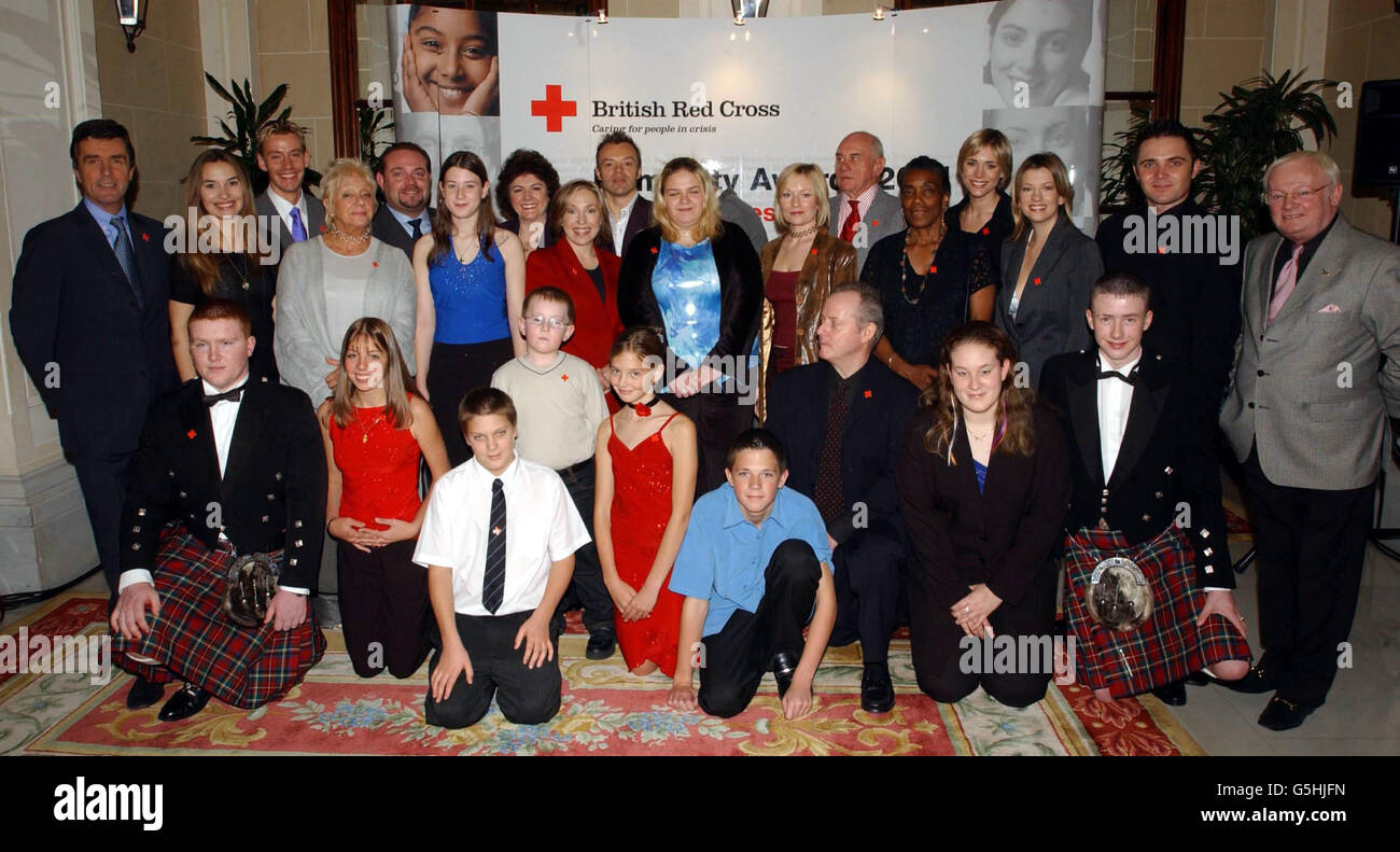 Celebrities and award winners pose for the media during the British Red ...