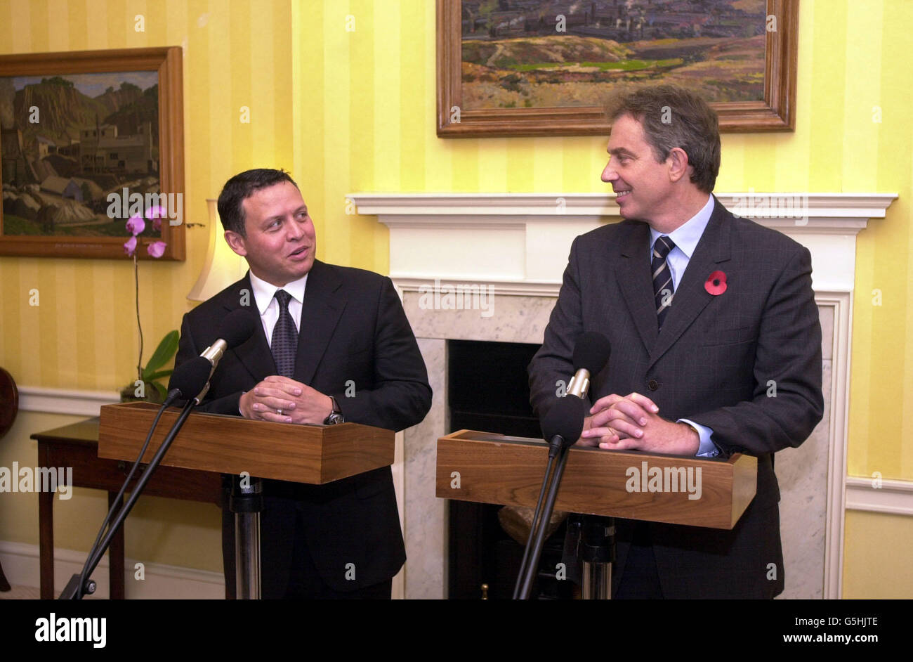 King Abdullah of Jordan Downing Street Stock Photo - Alamy