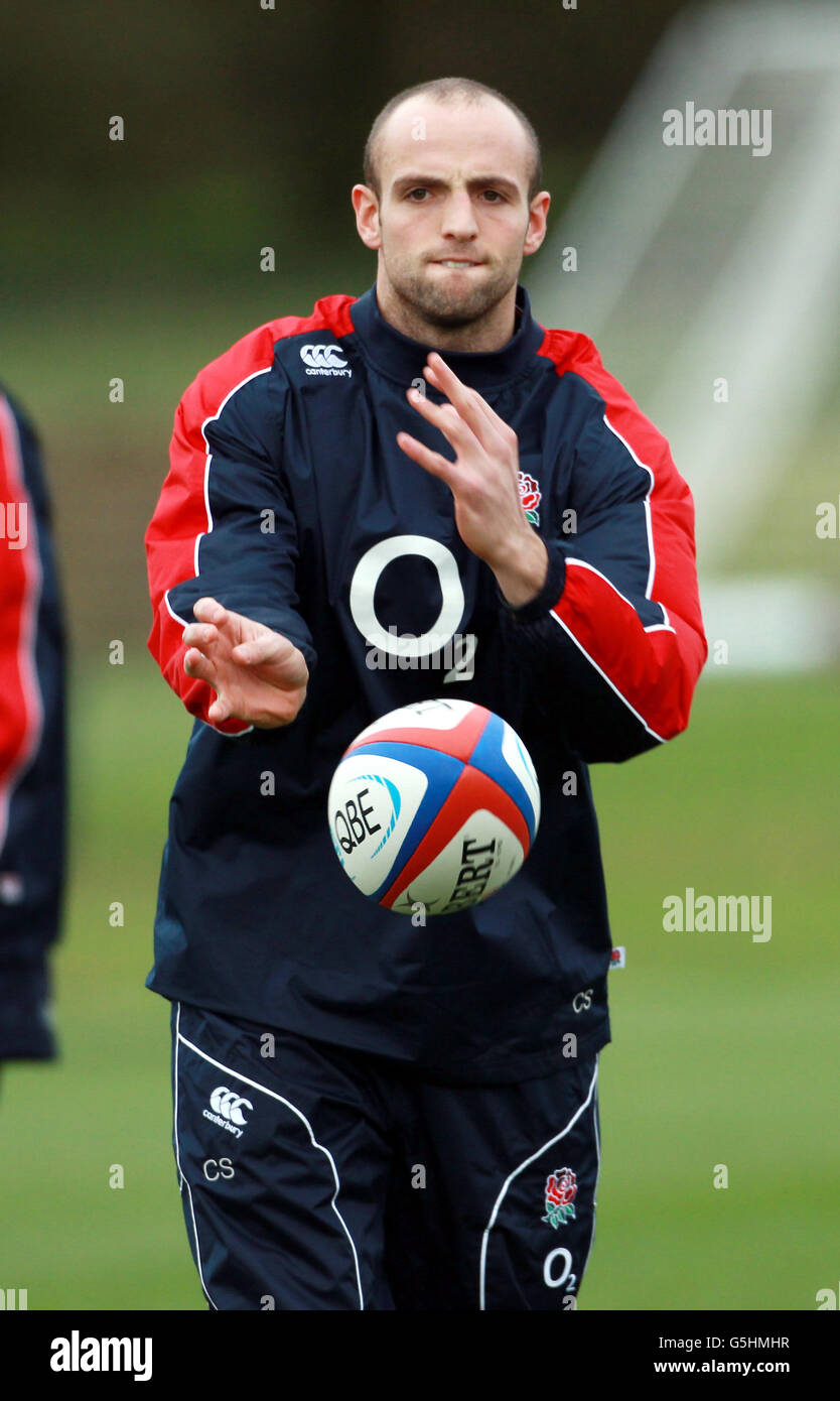 England squad member Charlie Sharples during the training session at St ...