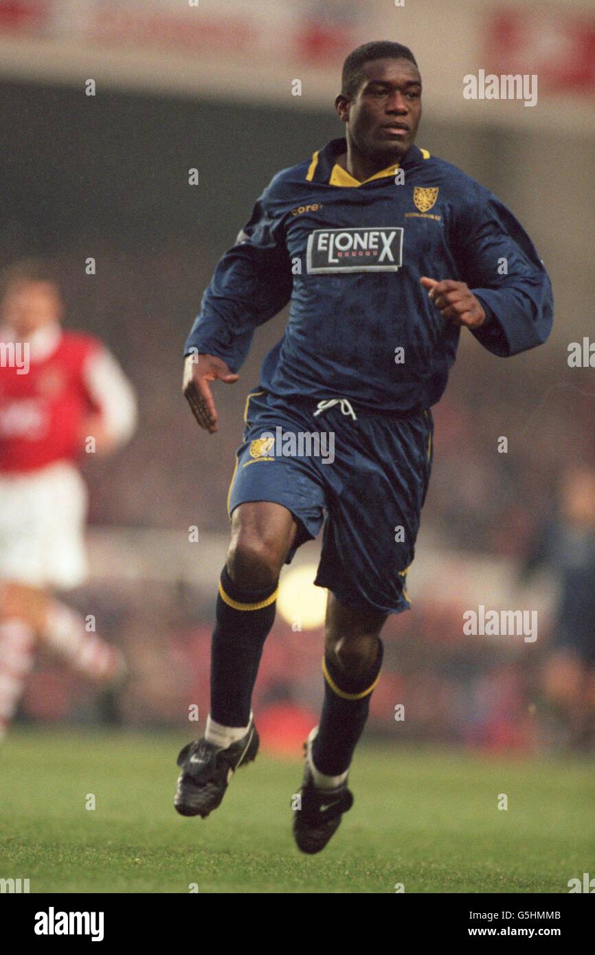 Arsenal v Wimbledon. Robbie Earle, Wimbledon Stock Photo - Alamy