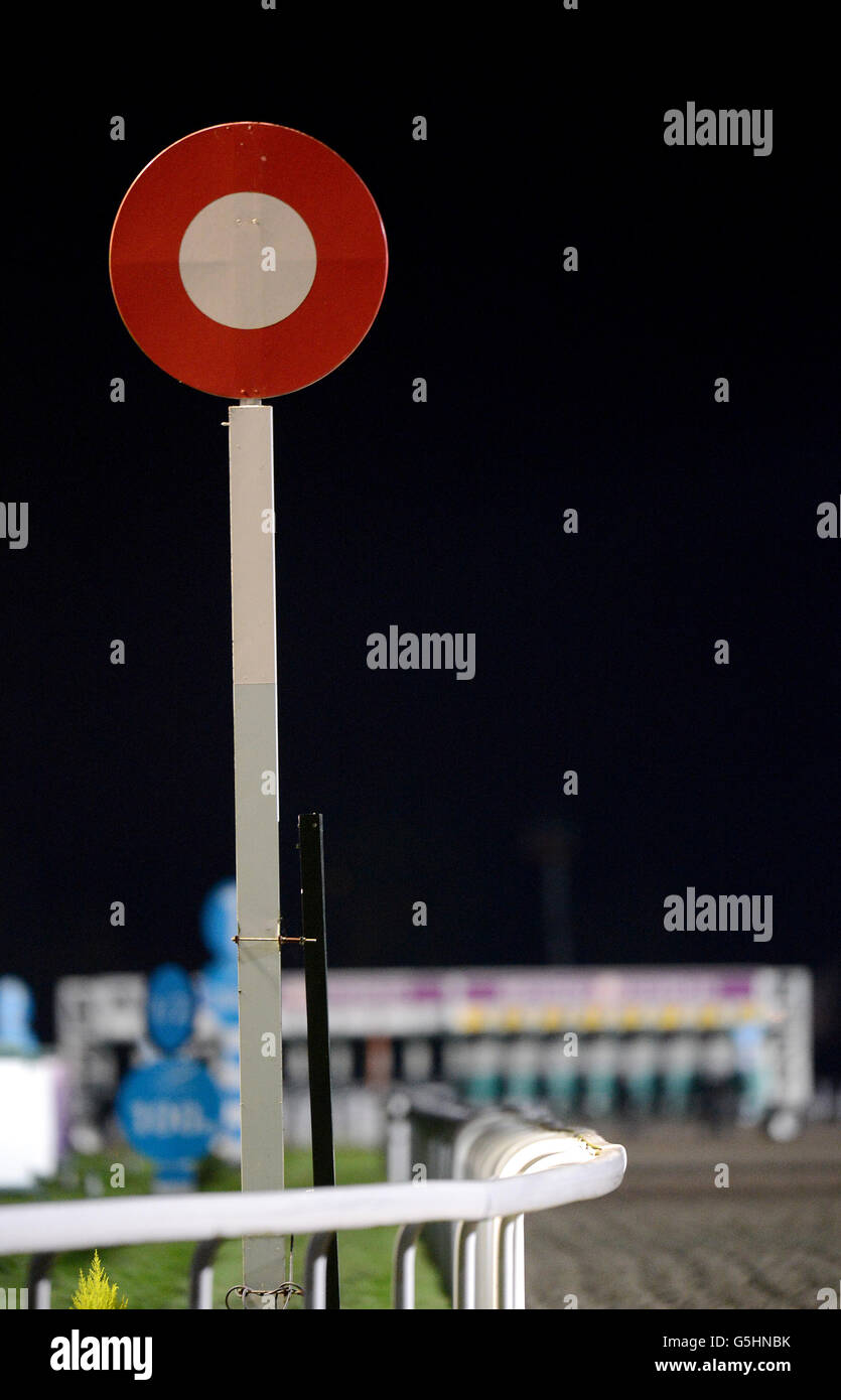 Detail photograph of sign at the side of the racecourse hi-res stock ...