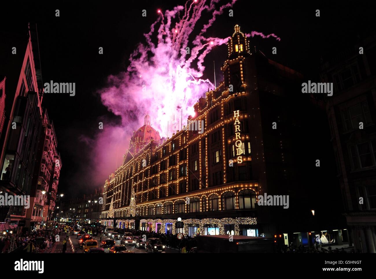 The 2012 harrods christmas lights are switched on at harrods hi-res ...