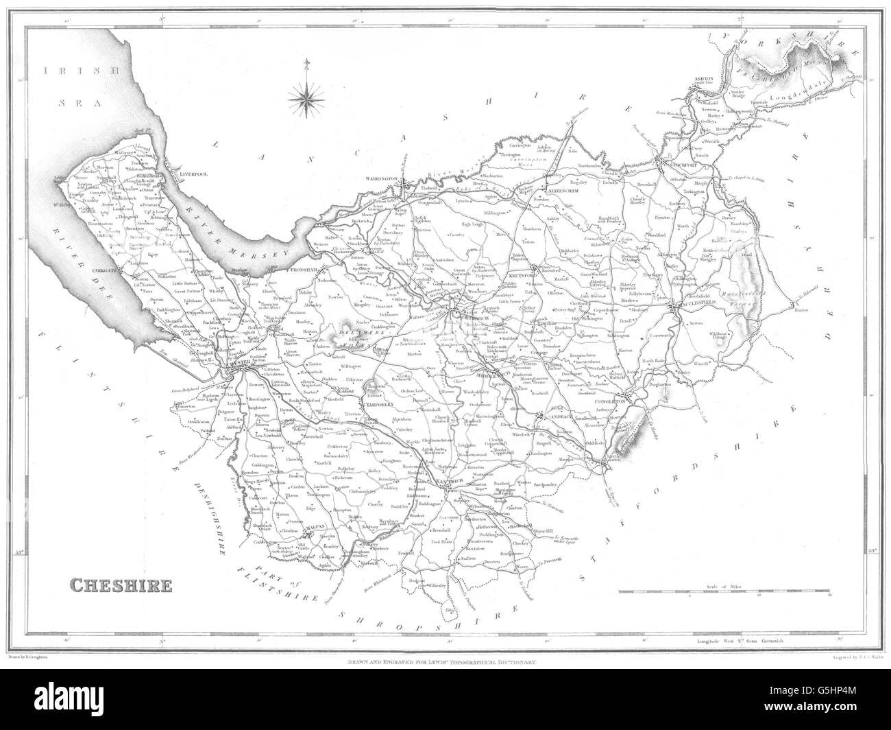 Map of cheshire england Black and White Stock Photos & Images - Alamy