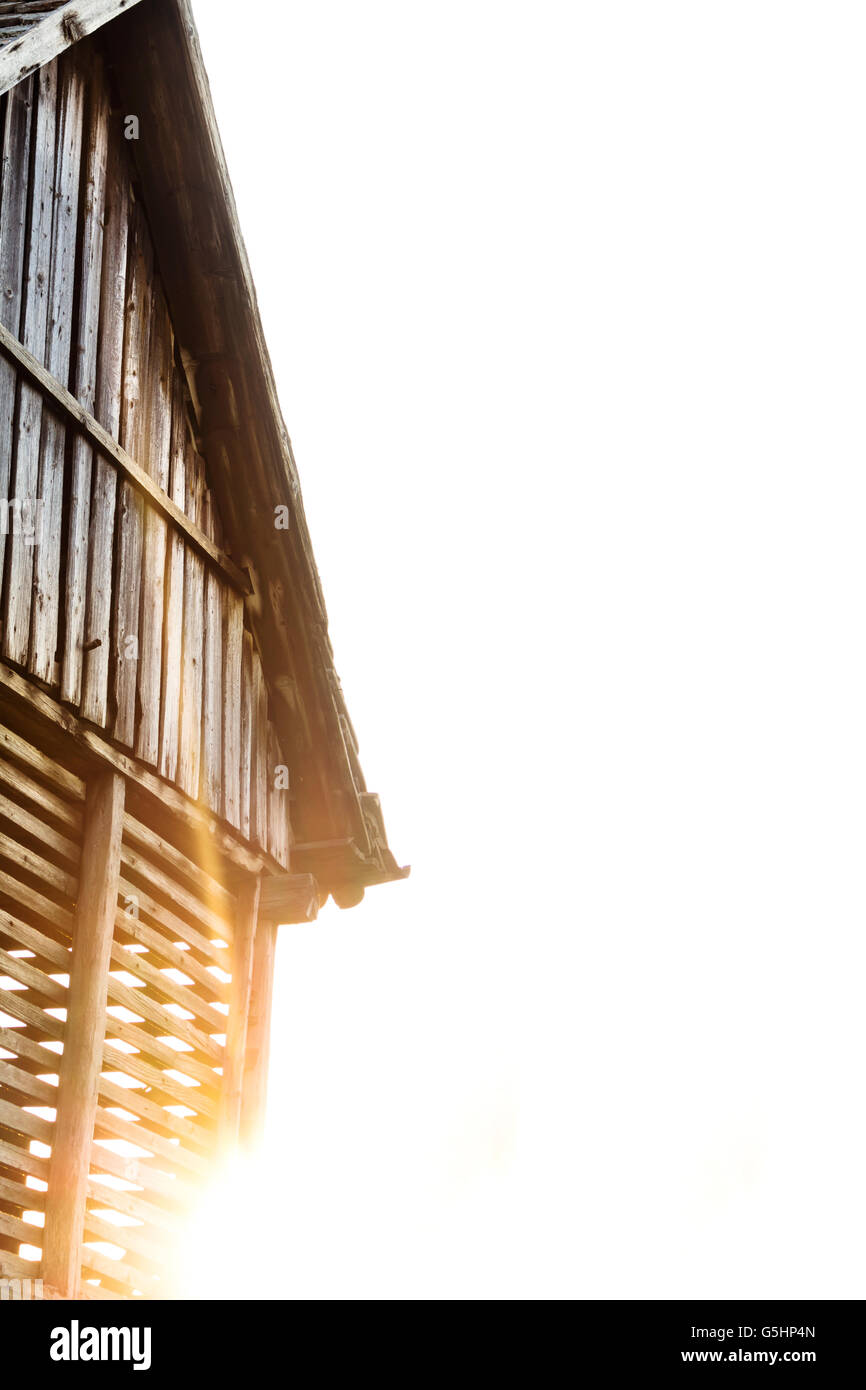 Old wooden barn and the sun Stock Photo - Alamy