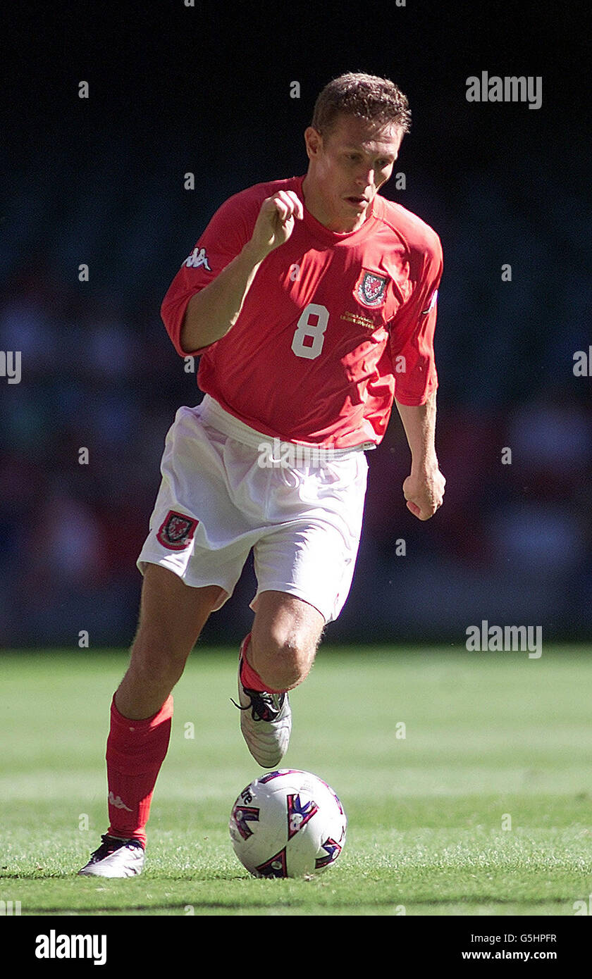 Craig Bellamy in action for Wales in the Fifa World Cup European group ...