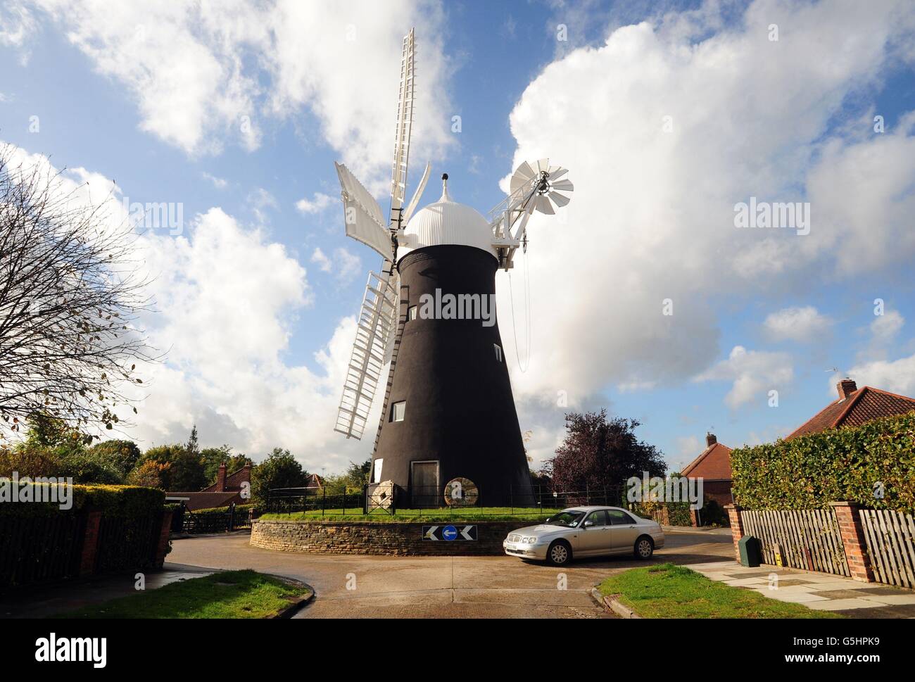 A car makes its way around Holgate Mill roundabout in York, which has ...