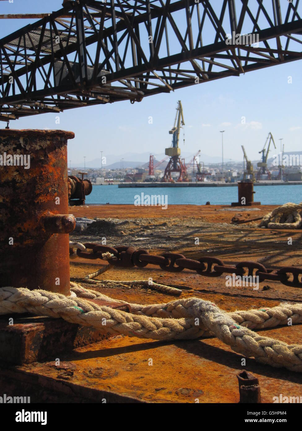 Heraklion in Crete. A view of Heraklion docks in Crete Stock Photo - Alamy