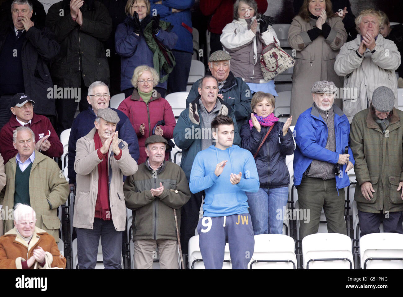 Fans watch the action at netherdale stadium hi-res stock photography ...