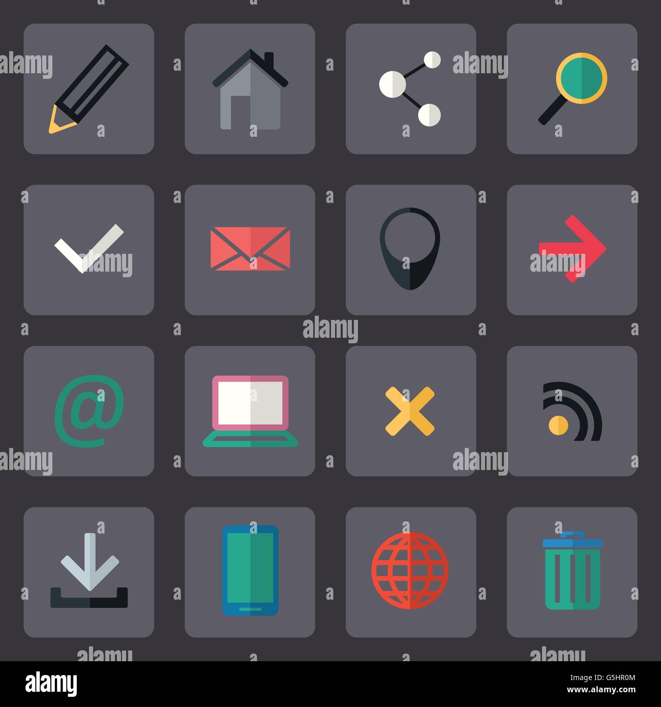 Vector flat internet icons set Stock Vector Image & Art - Alamy