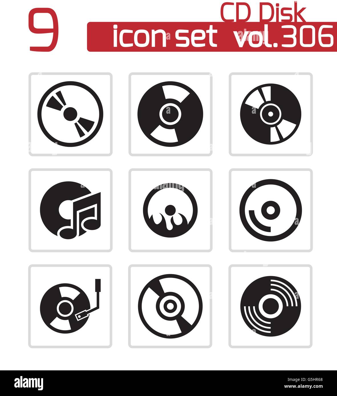 Vector black CD disk icons set Stock Vector Image & Art - Alamy