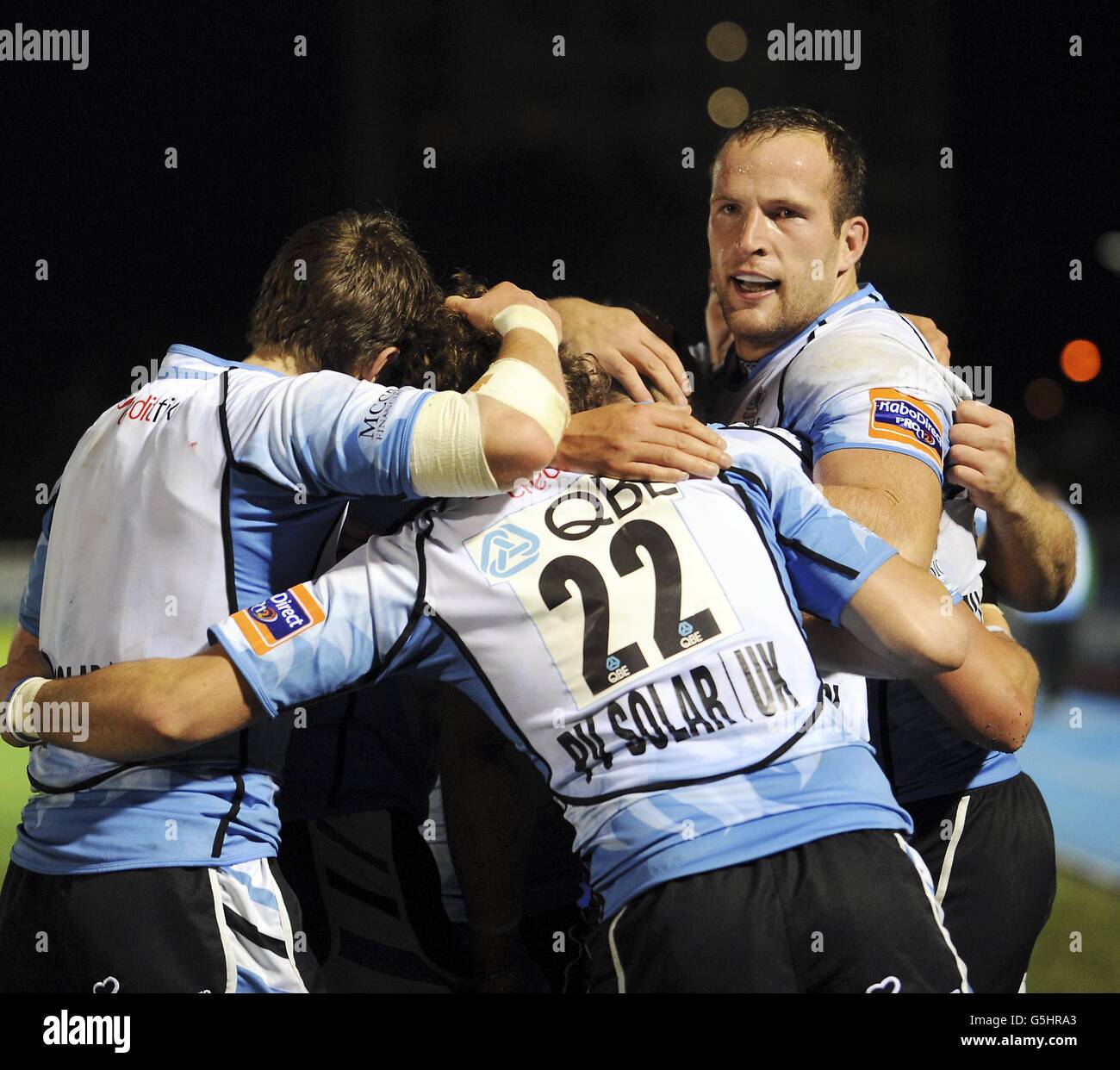 DTH Van Der Merwe celebrates after scoring try for Glasgow Warriors ...