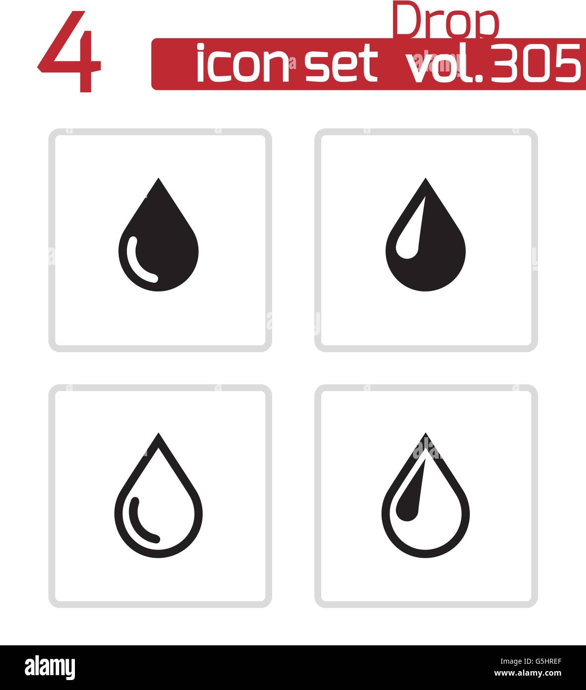 Vector black drop icons set Stock Vector Image & Art - Alamy