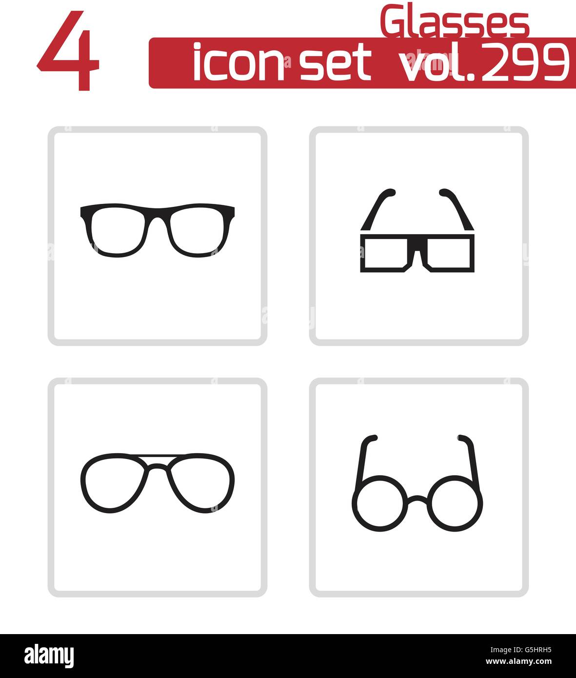 Vector black glasses icons set Stock Vector Image & Art - Alamy