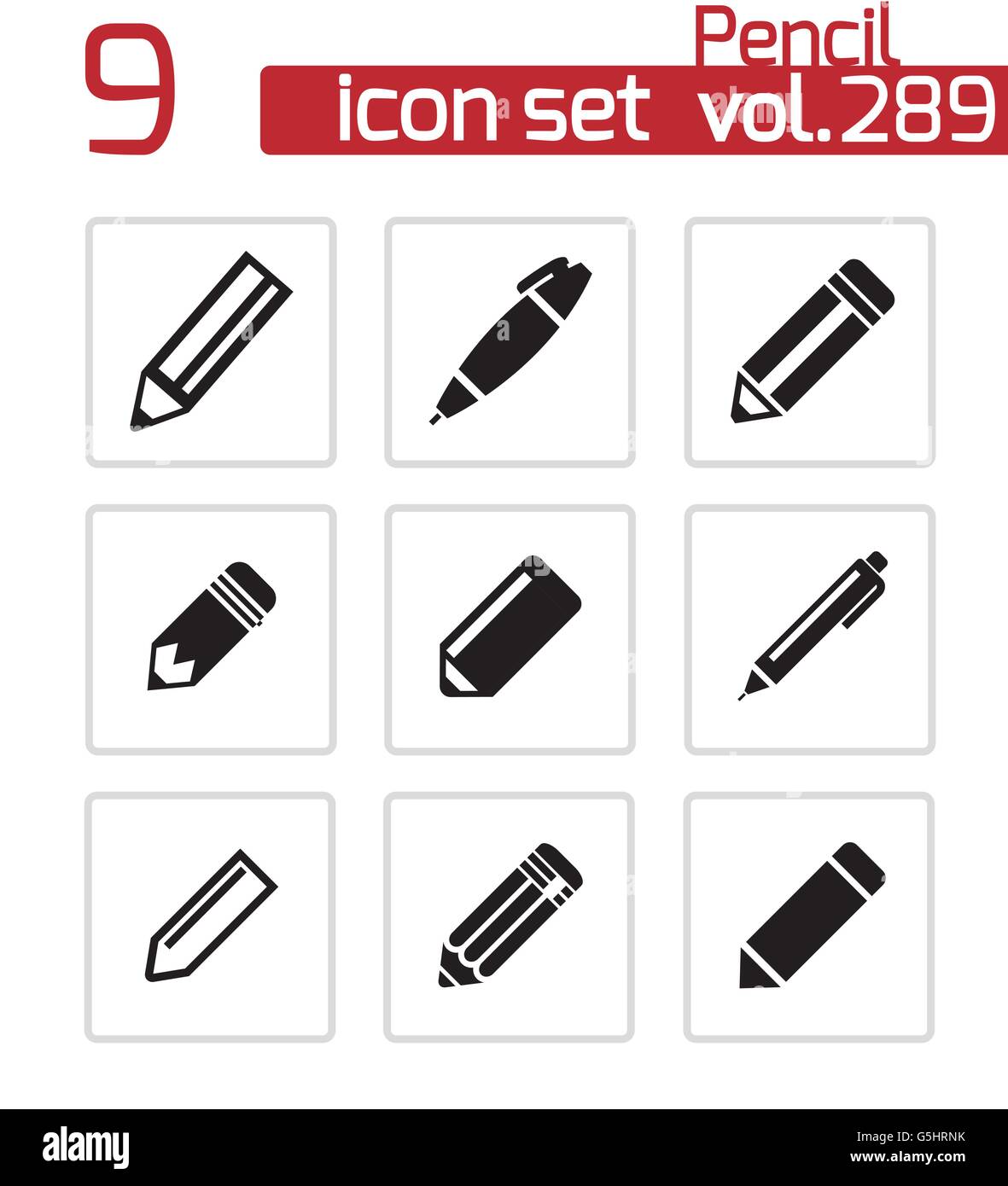 Vector black pencil icons set Stock Vector Image & Art - Alamy