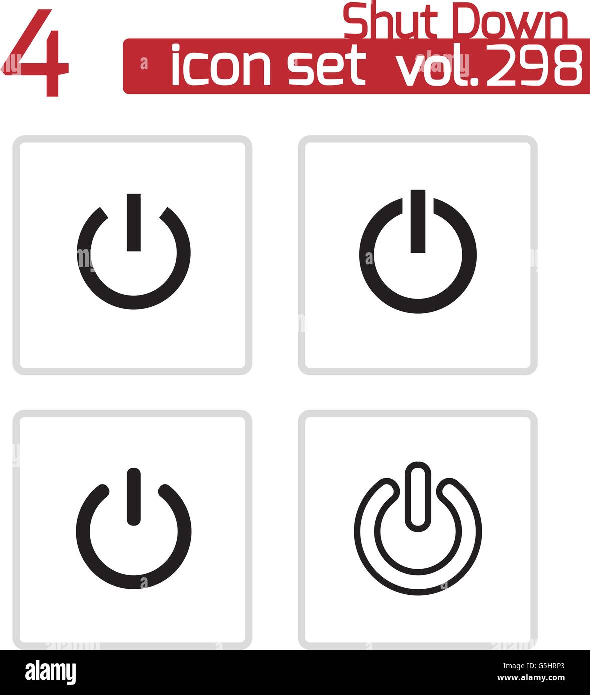 Vector black shut down icons set Stock Vector Image & Art - Alamy