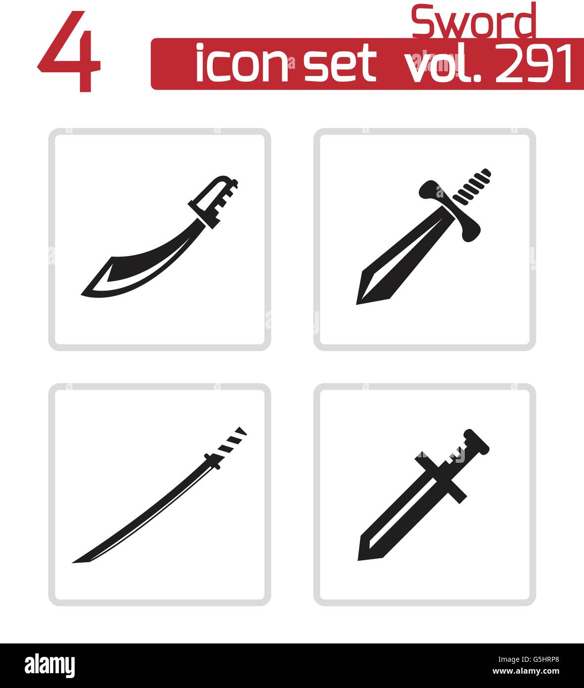 Vector black sword icons set Stock Vector Image & Art - Alamy
