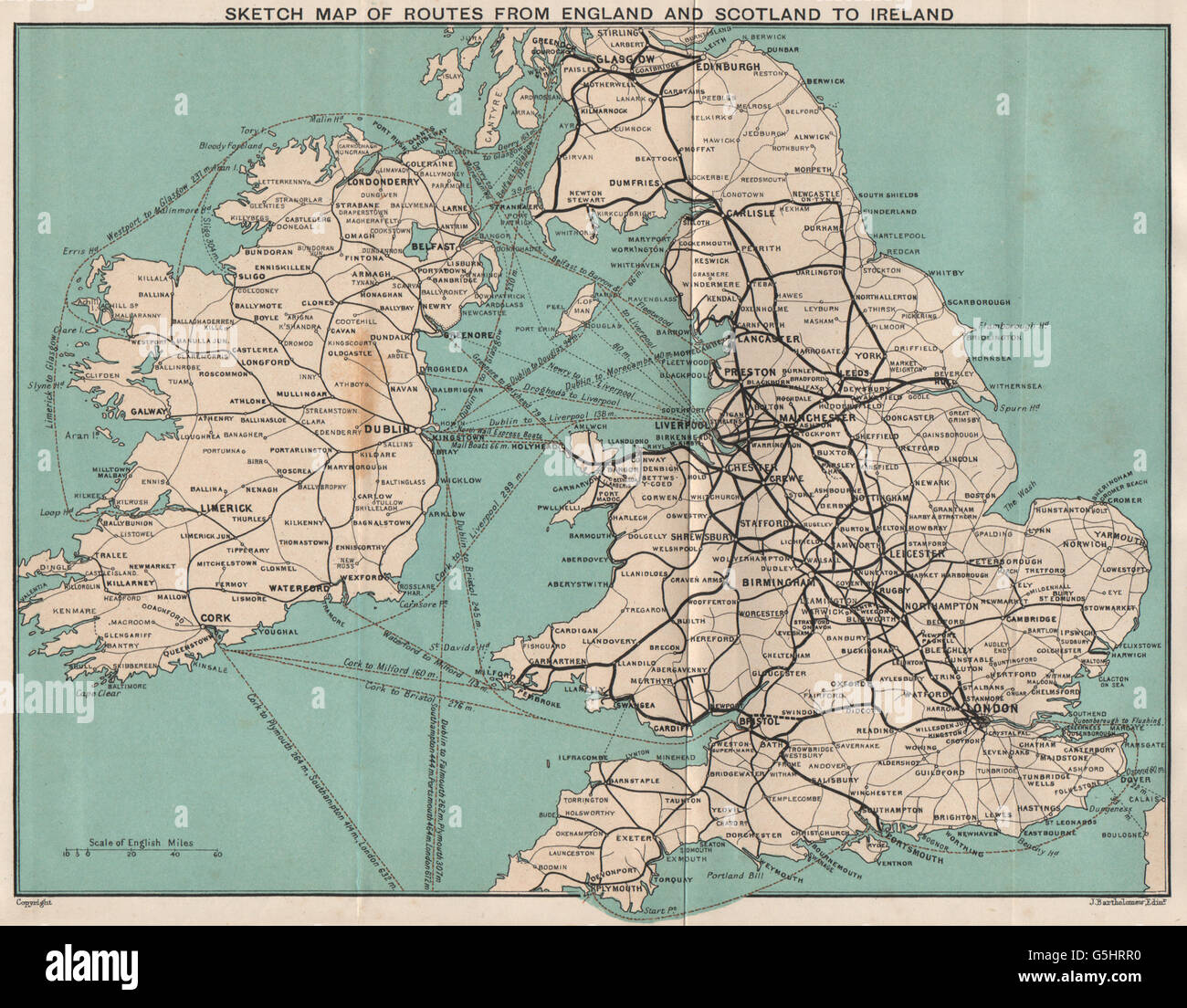 ROUTES TO IRELAND from England and Scotland. Railways Steamers/ferries ...