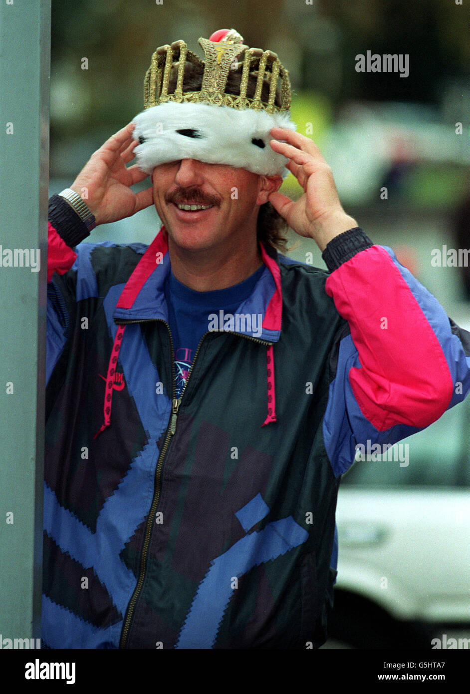 Guess who?.... Yes It's Ian Botham trying his crown for size before he ...
